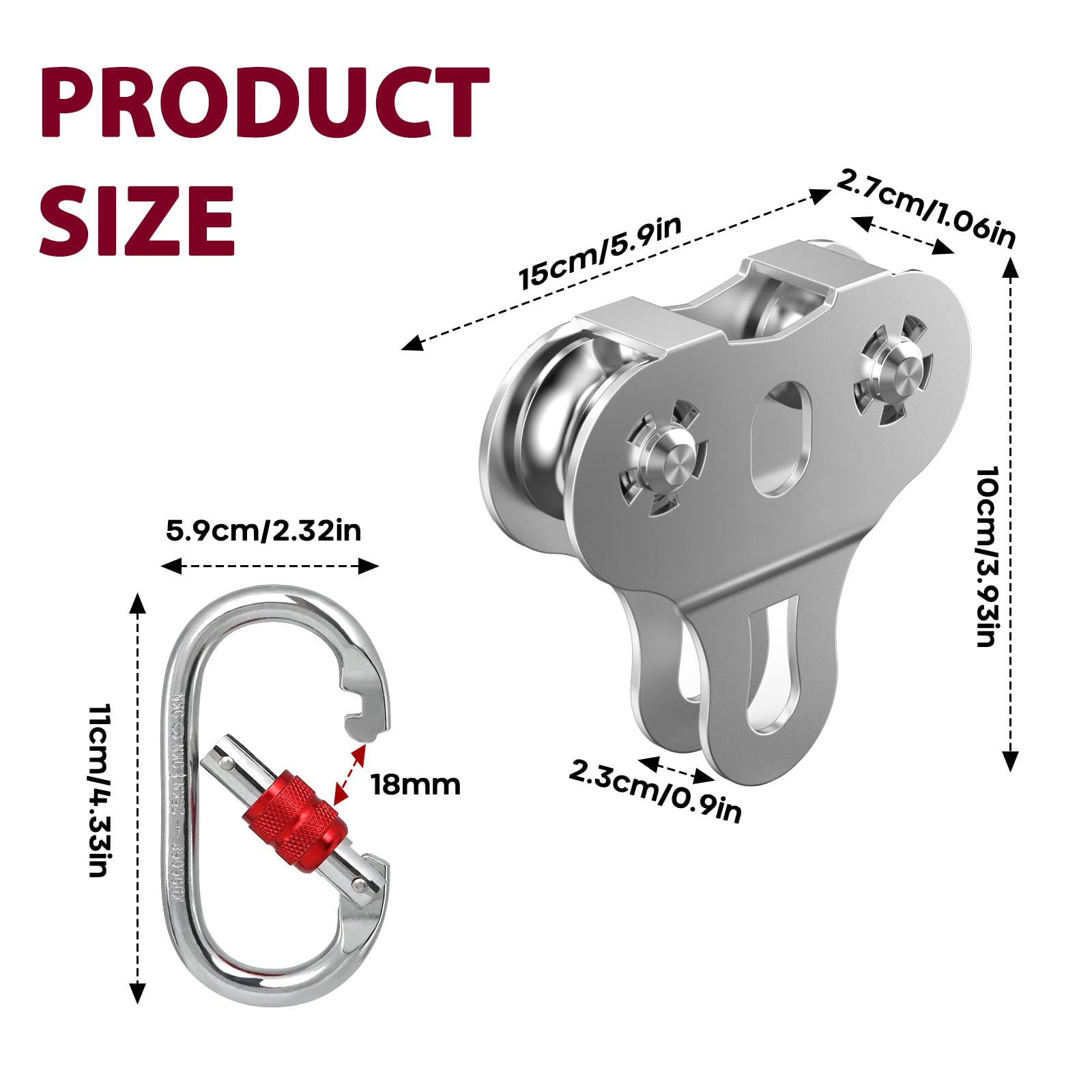 Snapklik.com : Zipline Pulley, Heavy Duty 304 Stainless Steel Zipline ...