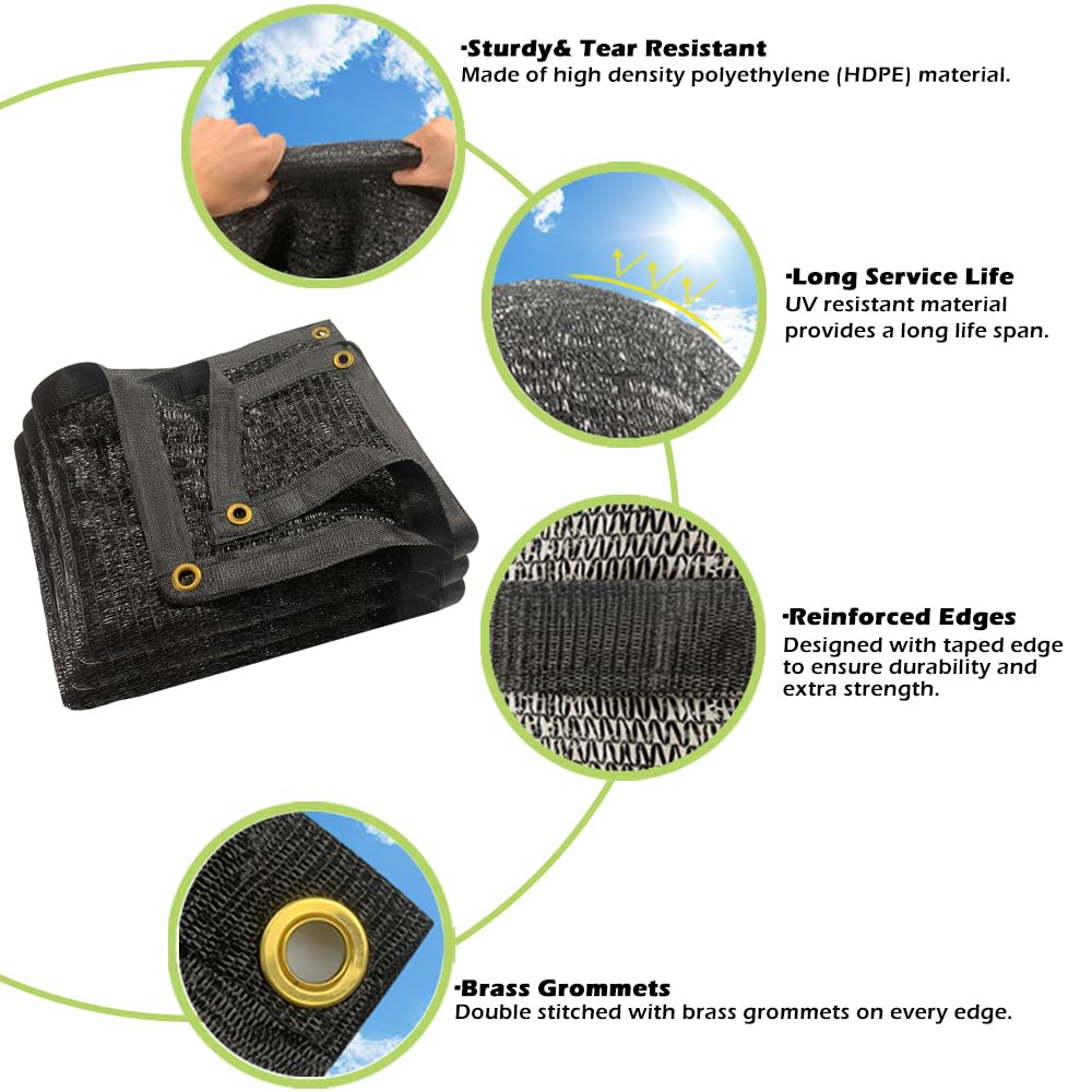 Snapklik.com : POYEE 40% 12ftx18ft Shade Cloth Garden Mesh Sun Shade ...