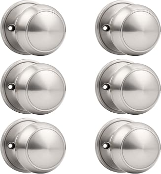 Probrico Lot de 6 boutons de porte factices avec finition nickel brossé ...