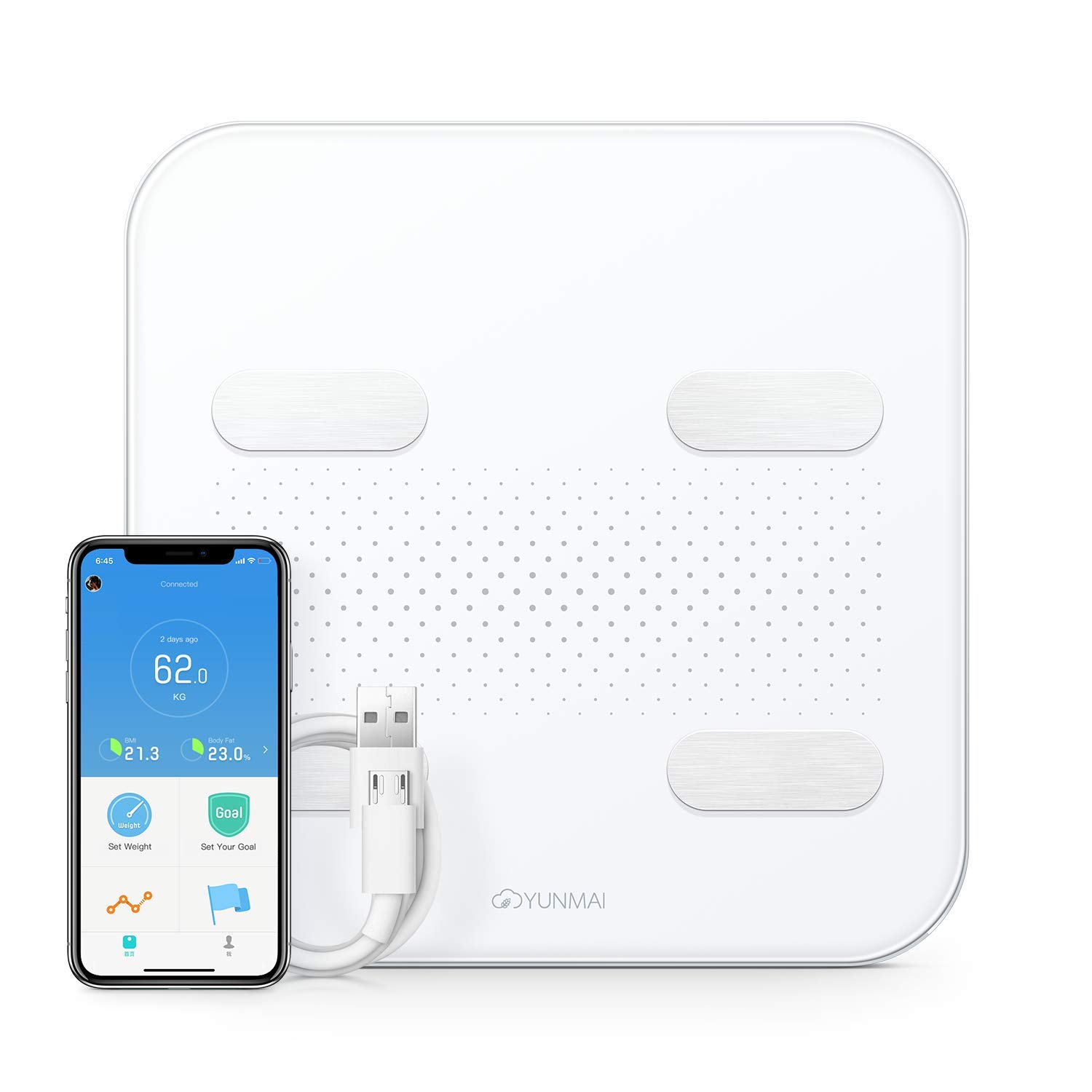 Buy YUNMAI S Body Scale Bluetooth Extra Large LED Display with 10 Datas ...