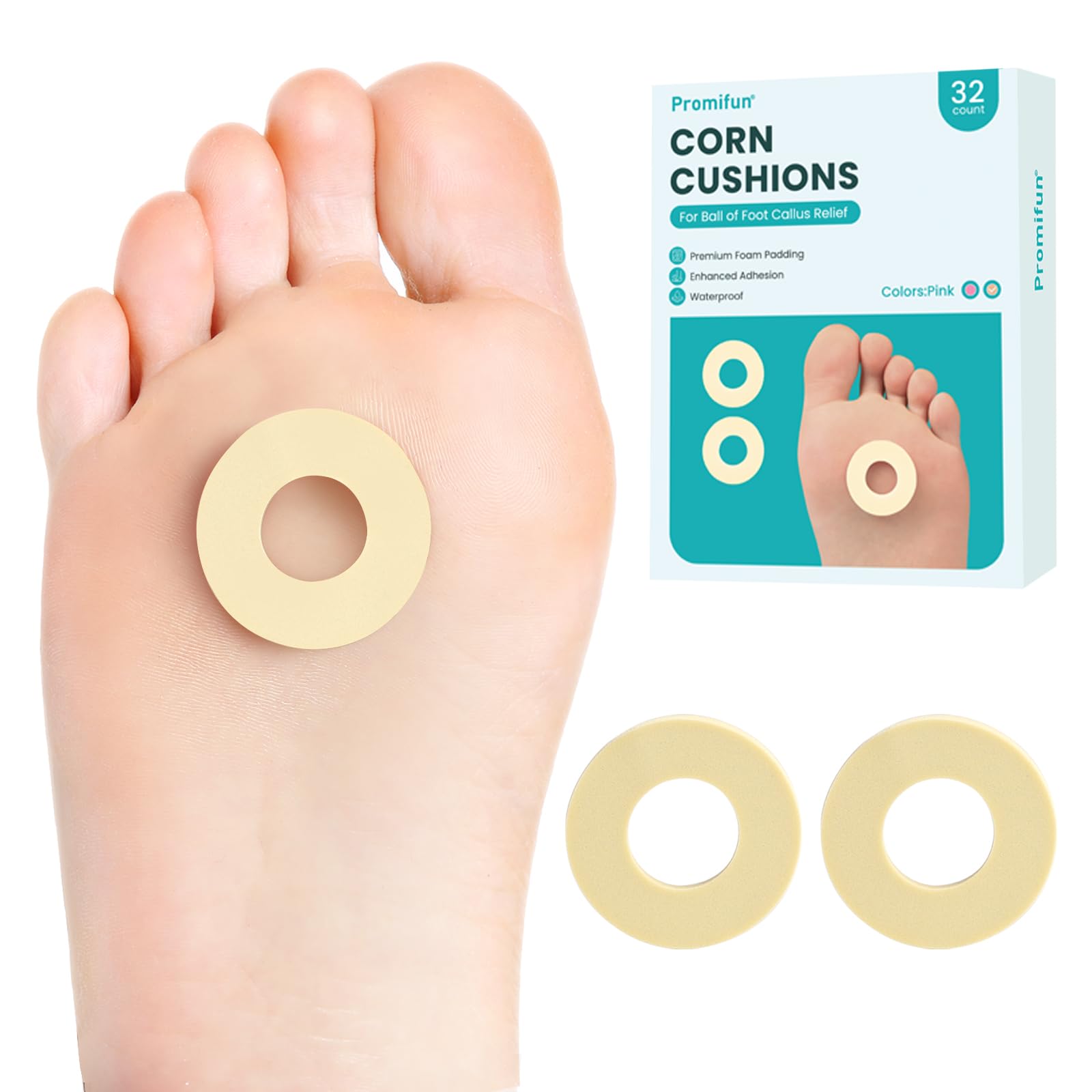 Amazon.com : Callus Cushions for Bottom of Foot - Round Foam Padding ...