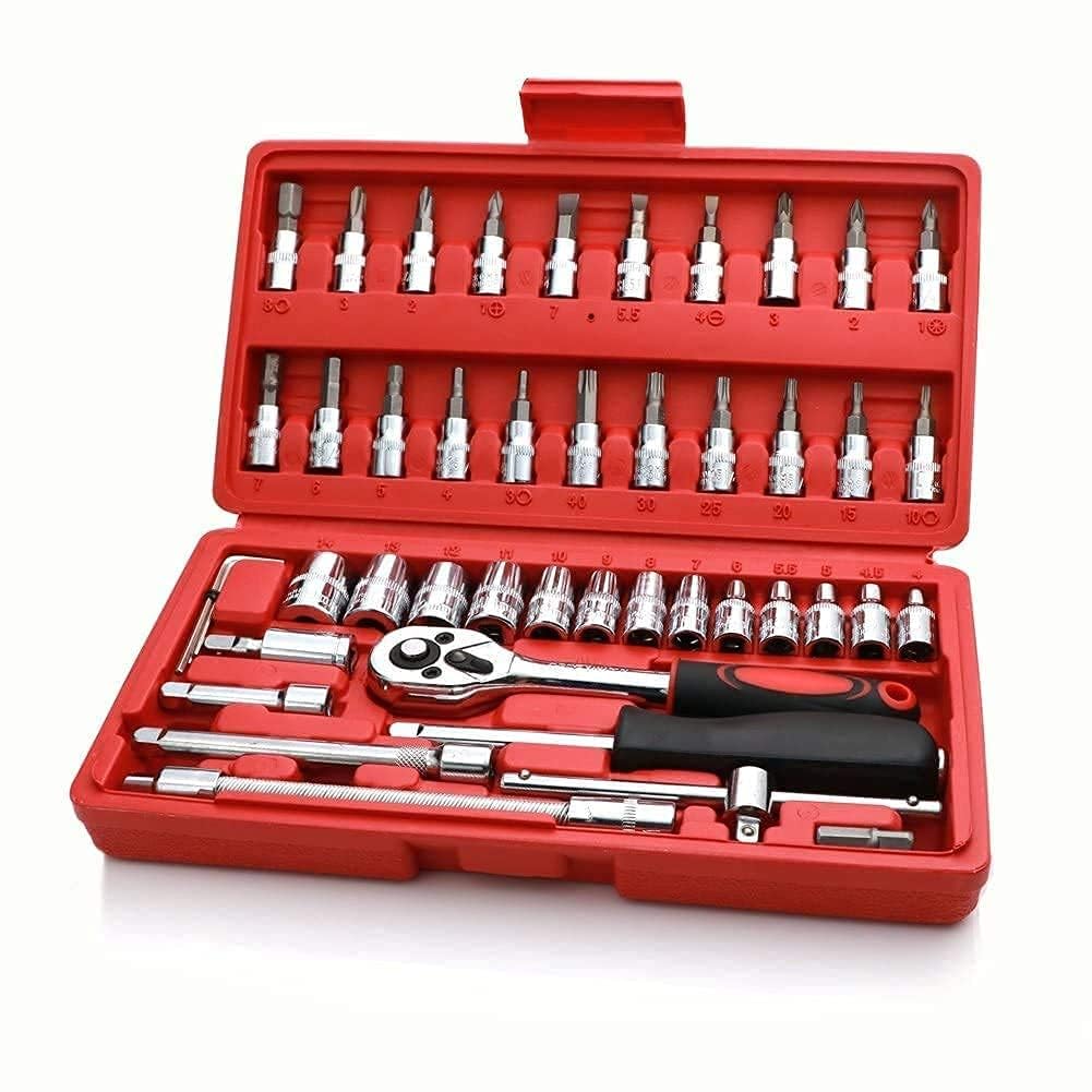 Tool Kit Tool Kit 46 Pcs for Home Use Tools Kit Spanner Set Socket Set ...