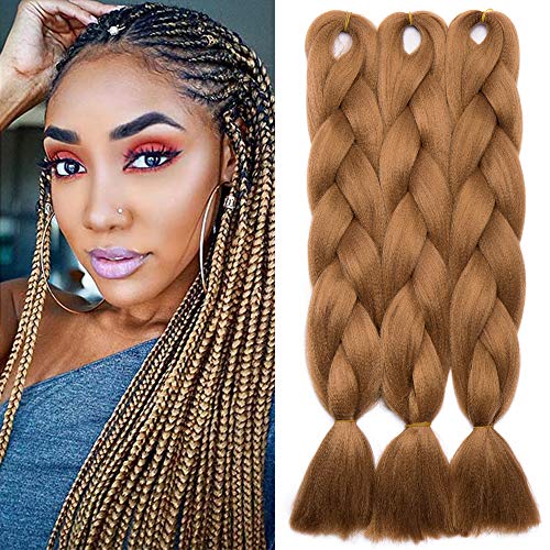 TESS Crochet Hair Braids Extensions 3 Pack 24inch African Braid Weaving ...