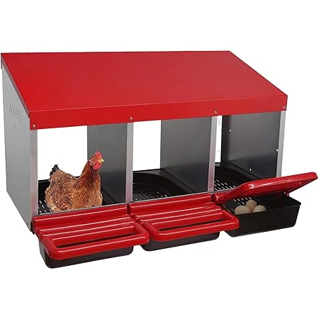 Amazon.com: PTGVCTA 3 Compartment Roll Out Nesting Box for Chickens ...