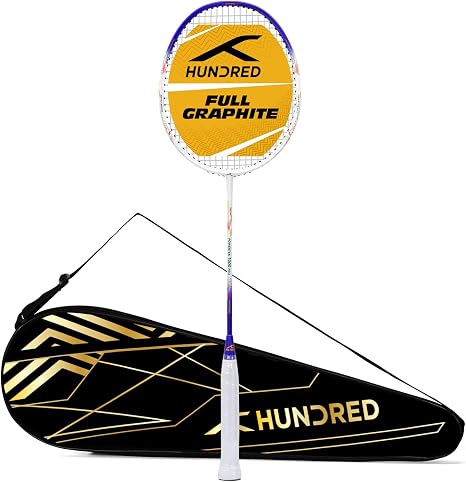 Amazon.com: HUNDRED Powertek 1000 PRO Graphite Strung Badminton Racket ...