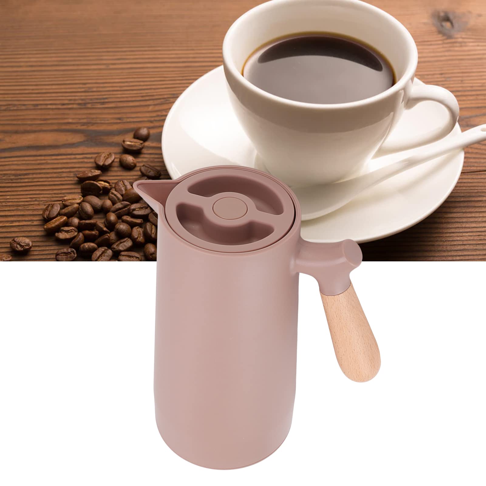 Amazon.com | 1L Thermal Coffee Carafe Insulated, Thermal Pot Wood ...