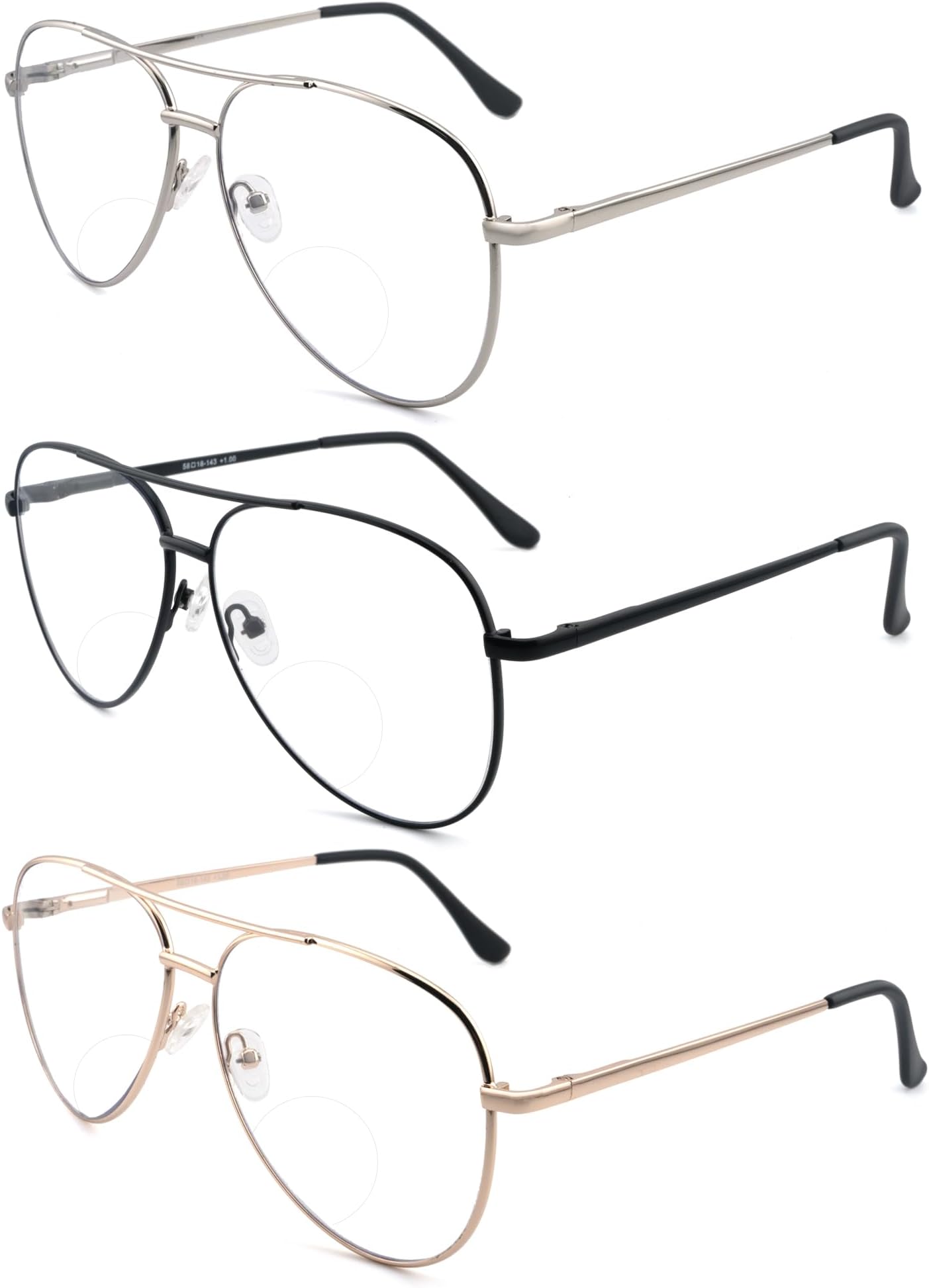 Amazon.com: SOPHILY 3 Pack Bifocal Reading Glasses for Women Men ...