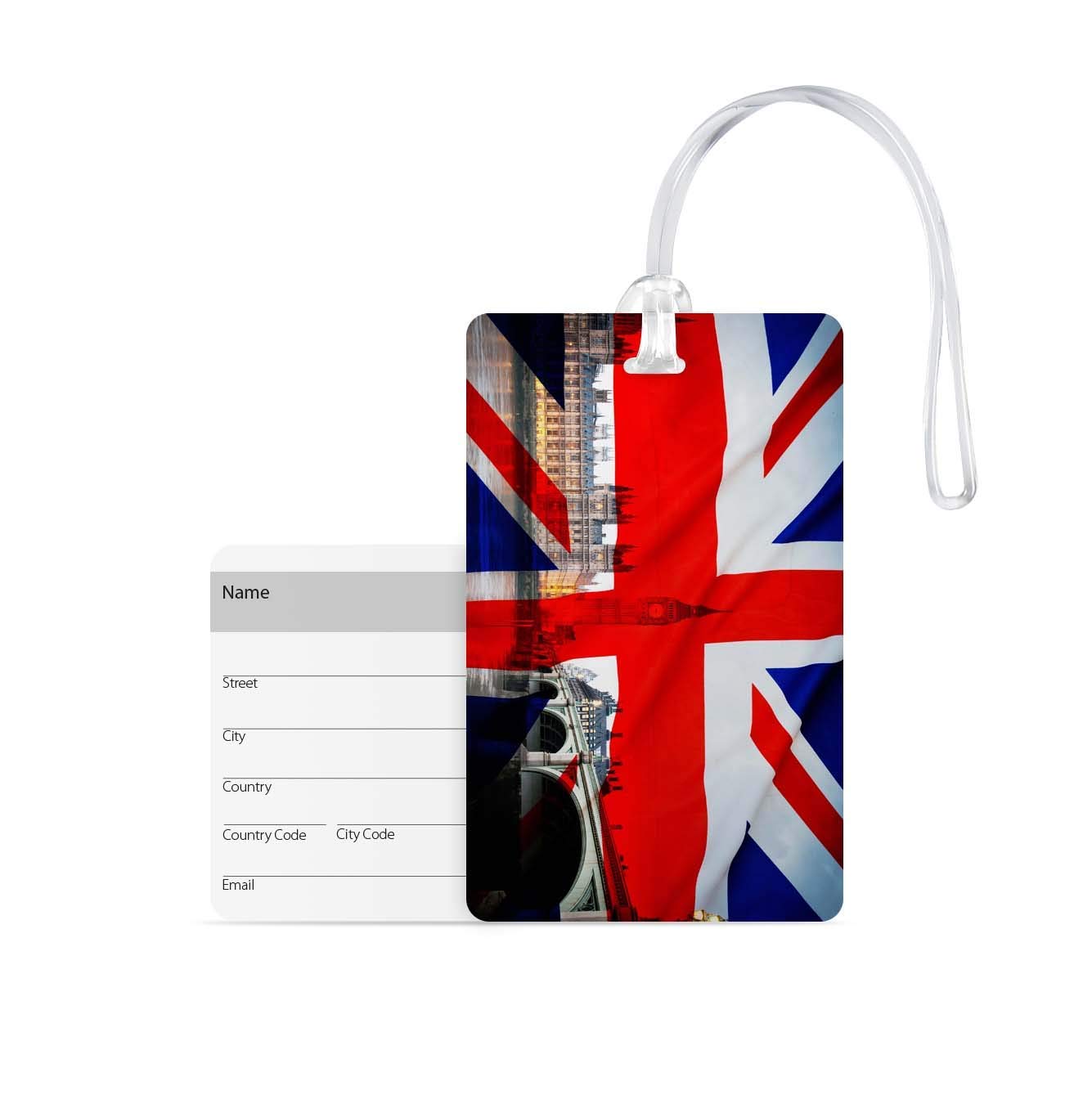 100yellow® Country Flag Luggage Tags Printed Gloss Finish PVC Bag Tag ...