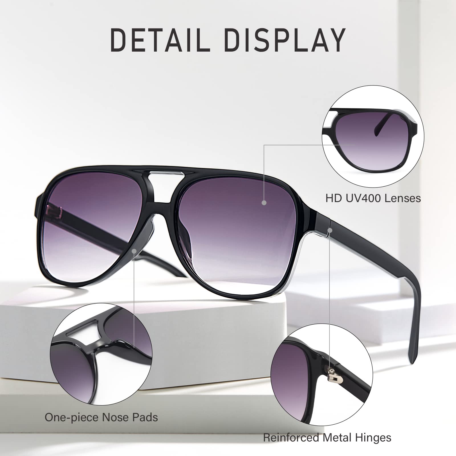 Snapklik.com : Retro Aviator Sunglasses For Women Men Classic Vintage ...