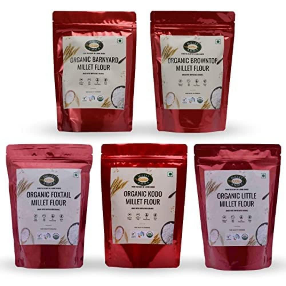 Buy Siridhanya Flour Combo, Millet Amma CERTIFIED Millet Pack of 5-2 ...