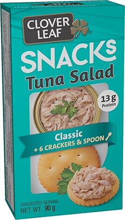 Clover Leaf Tuna Snacks kit Classic - 90g, 12 Count - Canned Light Tuna ...