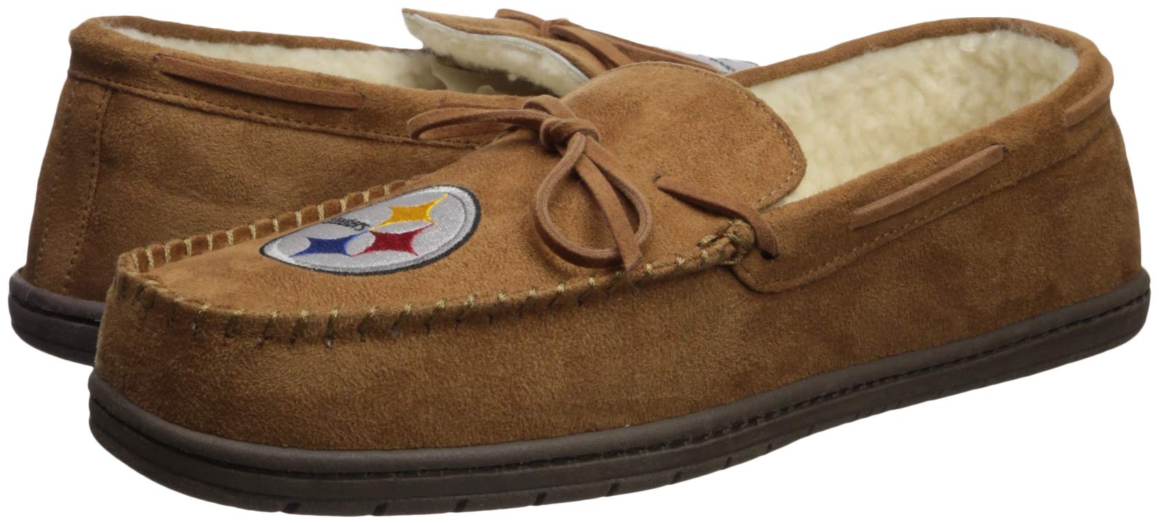 FOCO Men's NFL Football Team Logo Moccasin Slippers