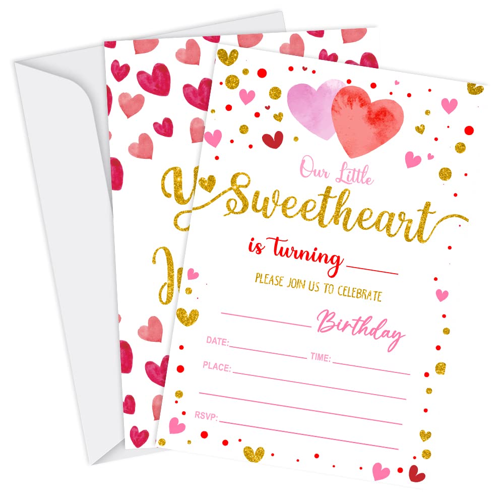 Hearts Birthday Invitation 1st Birthday Invitations Customize