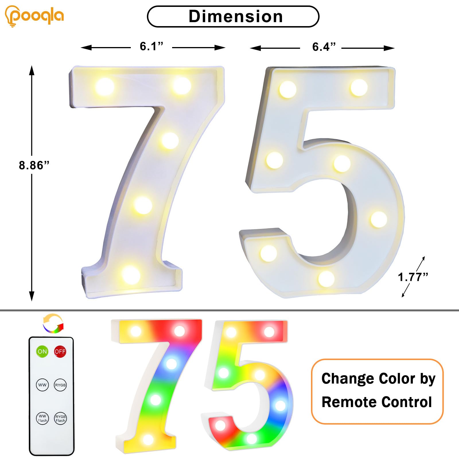Snapklik.com : 75th Birthday Decoration For Her Him, Decorative LED ...