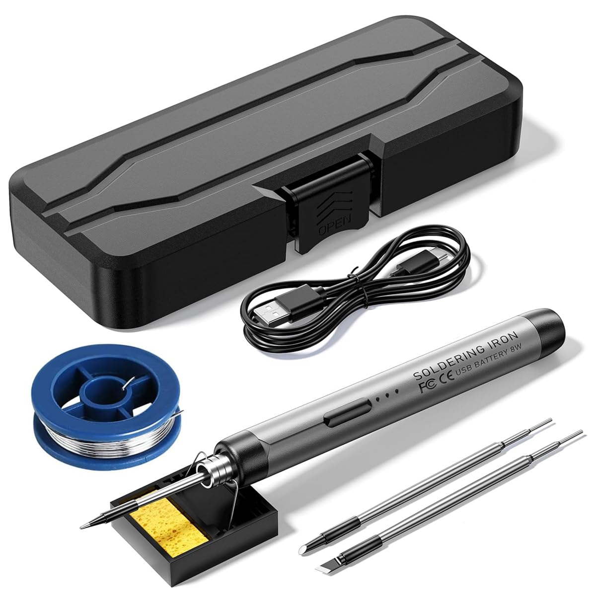 Treedix Cordless Soldering Iron Kit, USB Rechargeable Portable ...