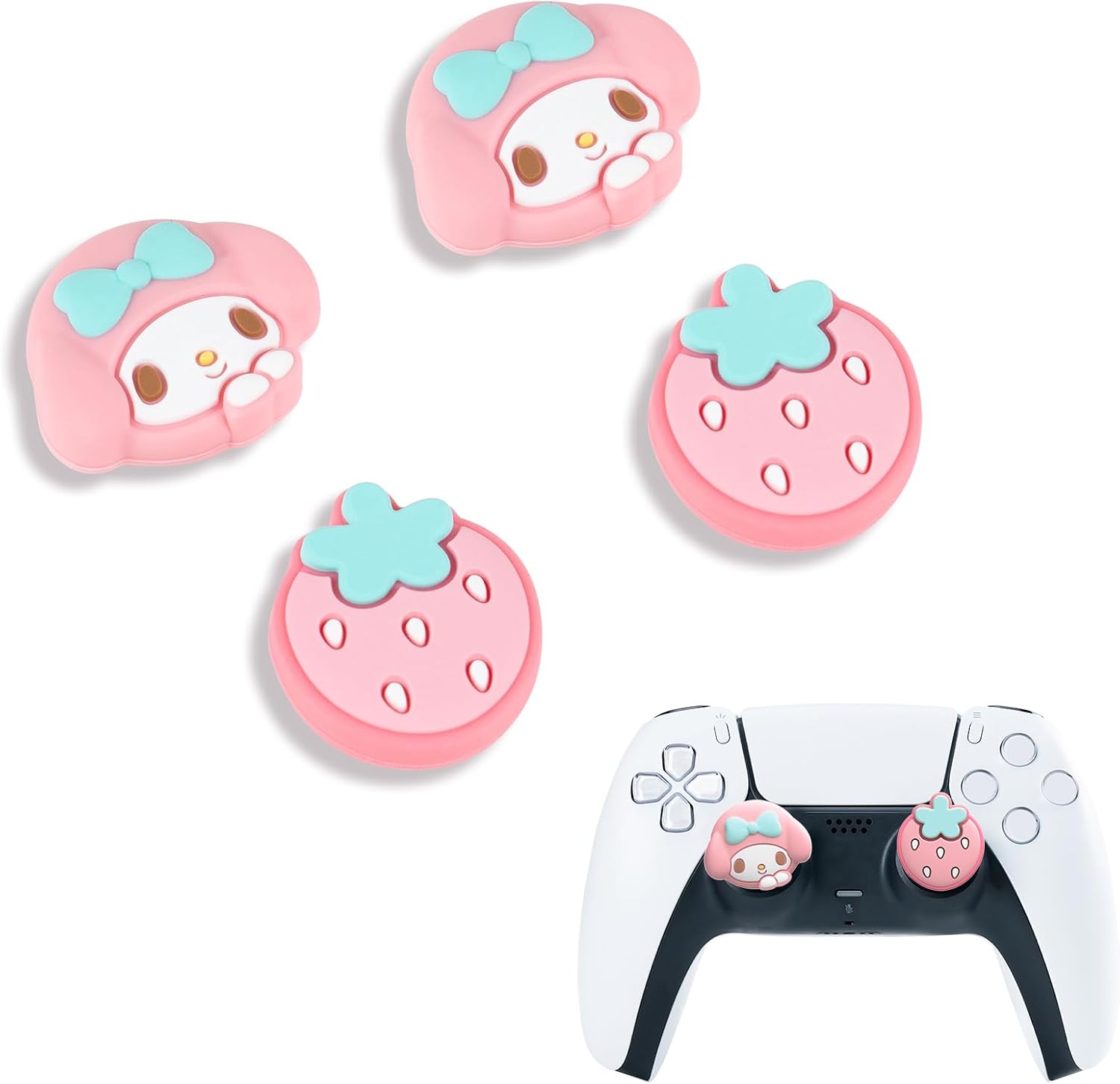 Amazon.com: Kuitmor 4PSC Thumb Grip Caps for PS4/PS5,Soft Silicone ...