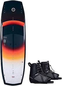Amazon.com : Hyperlite Baseline Mens Wakeboard 136 W/Remix Bindings Black/Orange 136cm/(10-14 ...