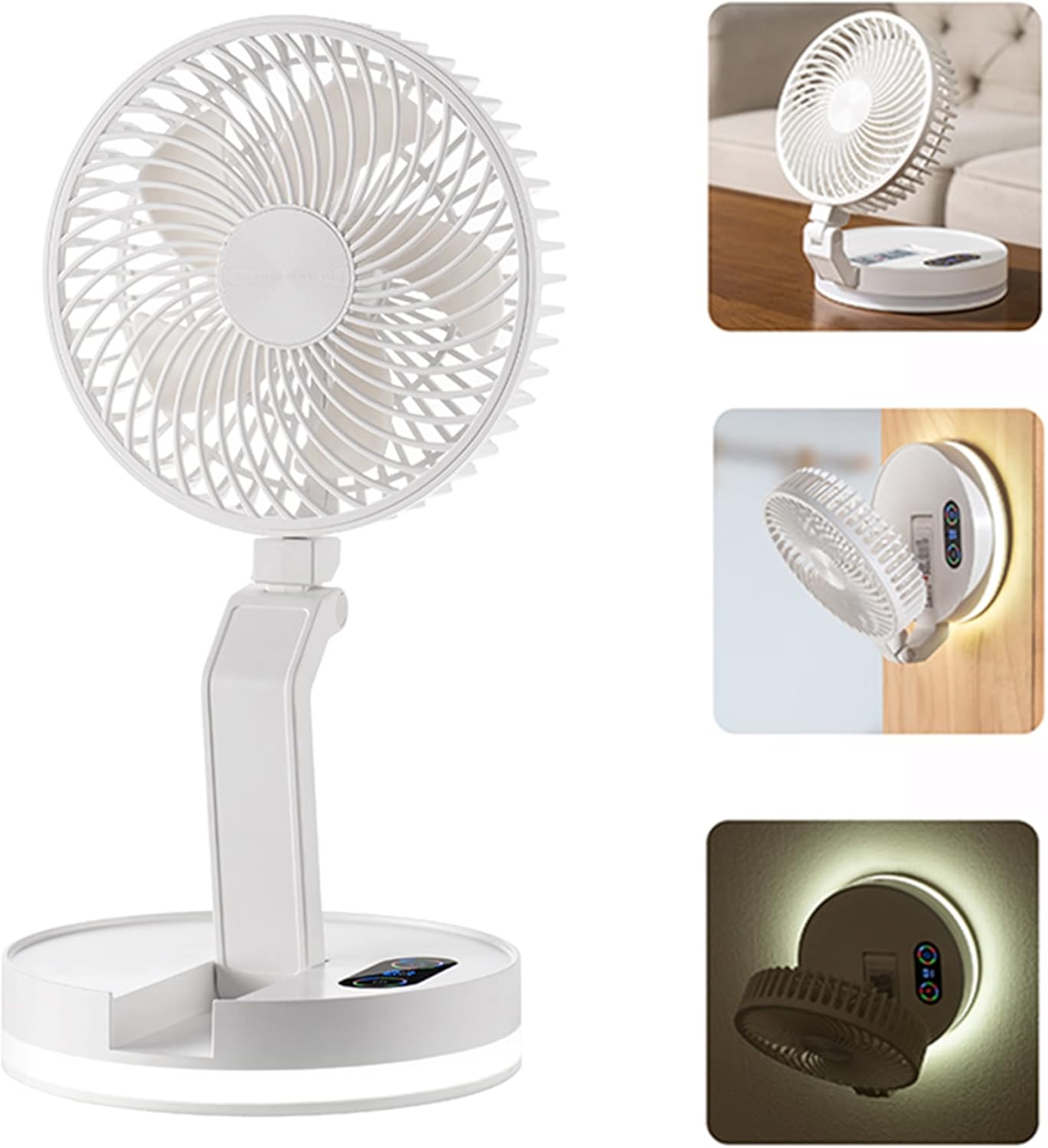 Amazon.com: Portable Table Fan USB Fan Foldable Wall Mounted 3 Speeds ...