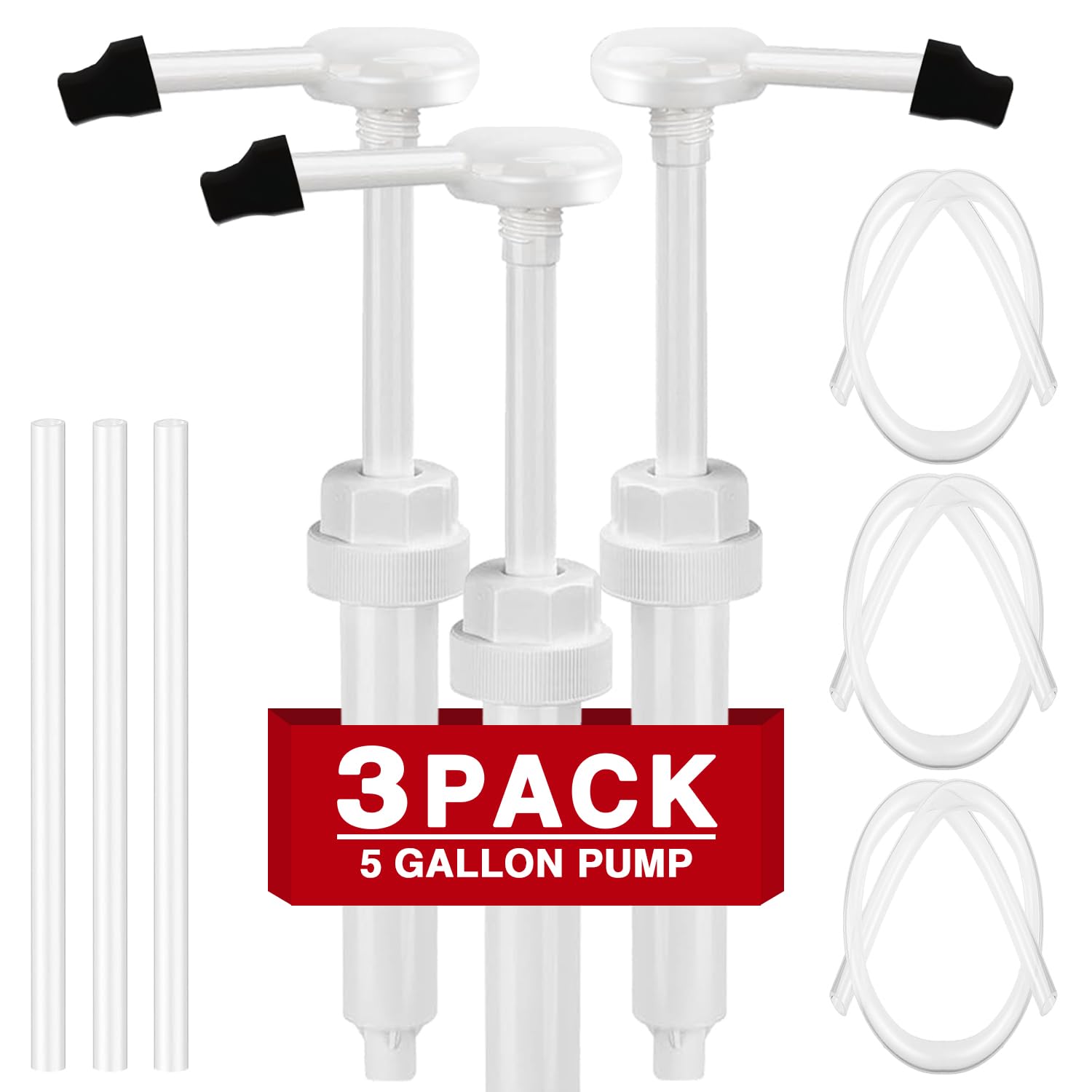 Snapklik.com : 3 Pack 1 Oz Pump For Large Gallon Bucket, 5 Gallon Pump ...