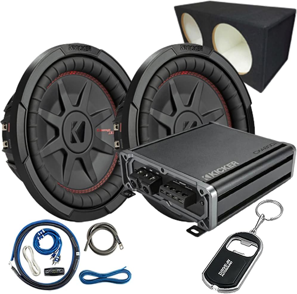 Amazon.com: KICKER Pair of 48CWRT102 Shallow-Mount 10" Subwoofer with ...