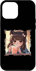 Amazon.com: iPhone 13 Pro Max Japanese kawaii anime girl queen drinking ...
