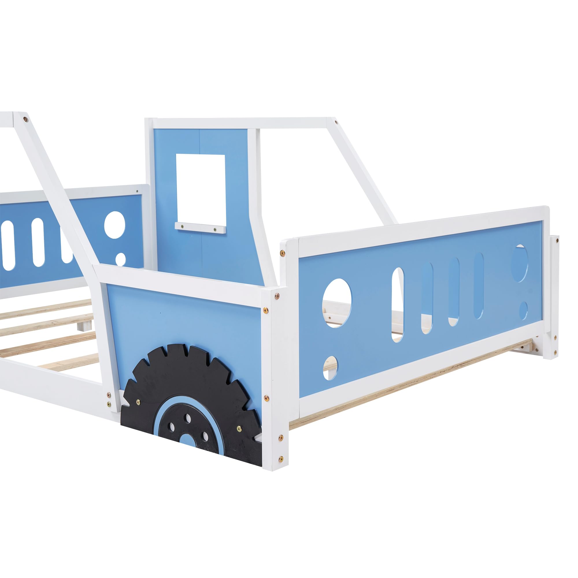 Snapklik.com : ROCKINGRUN Full Size Floor Bed For Kids, Race Car-Shaped ...