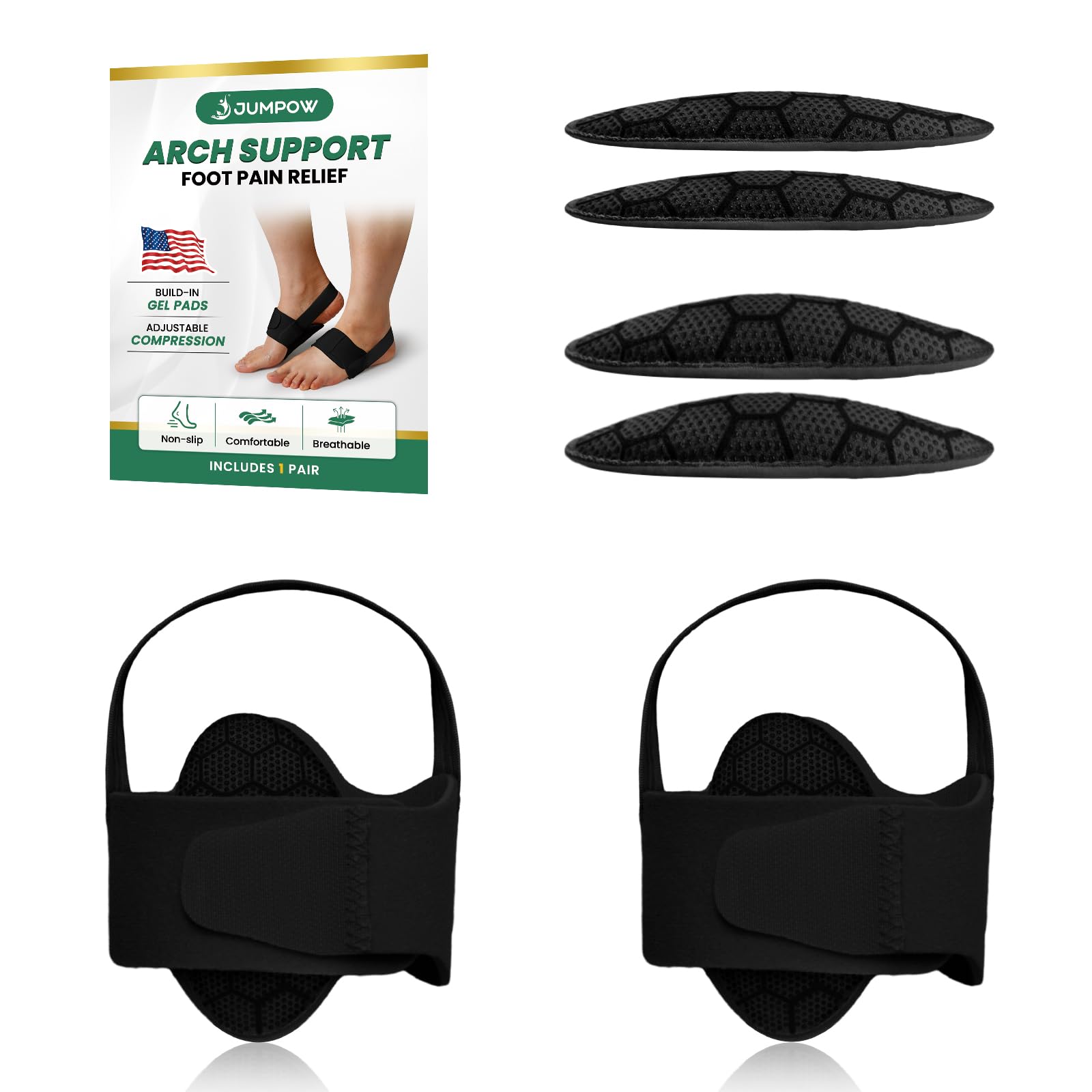 Amazon.com: JUMPOW Arch Support Braces Sleeves for Plantar Fasciitis ...