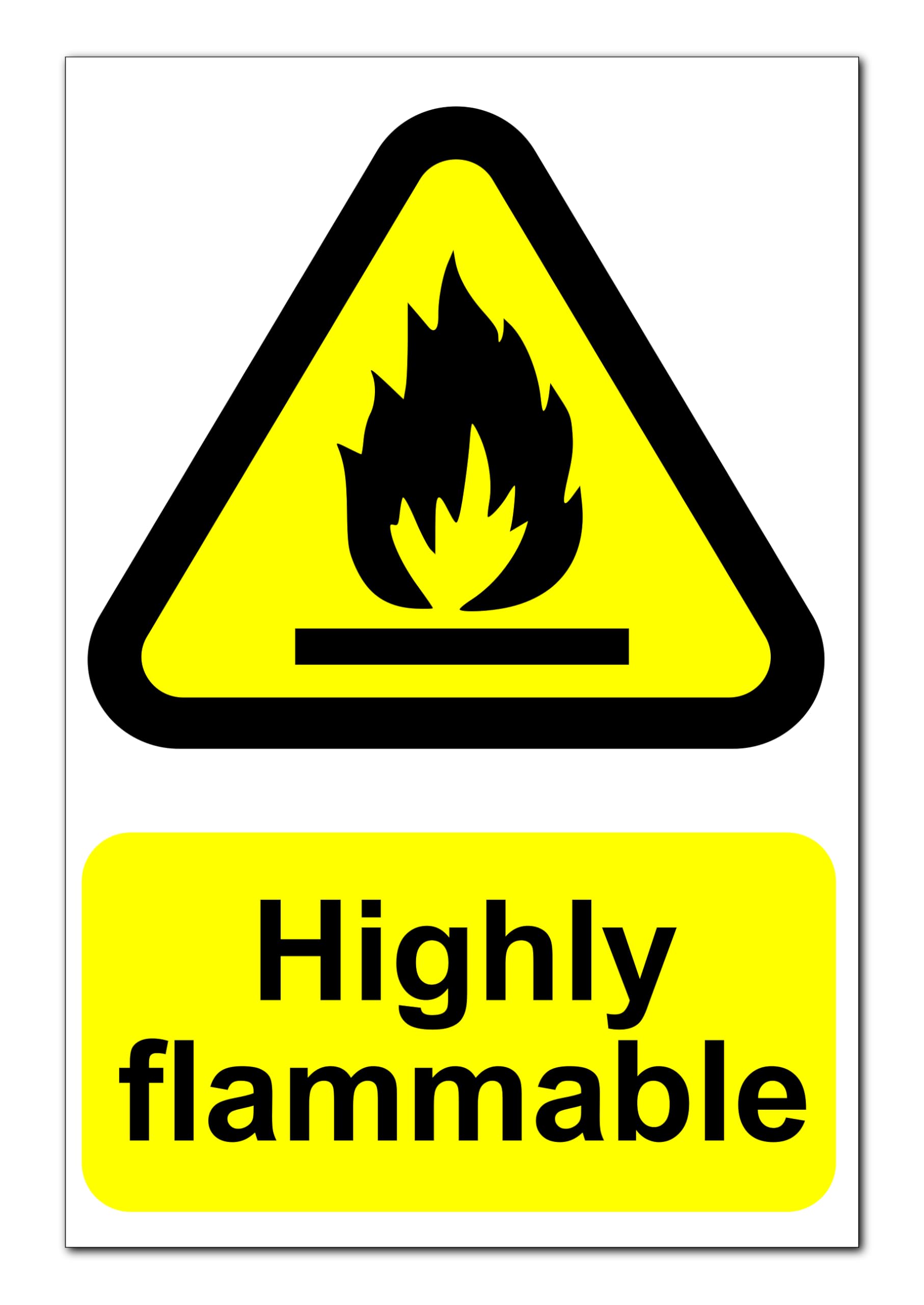 Highly Flammable Safety Sign Corrugated Plastic 300mm x 200mm x 4mm ...