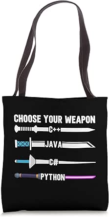 Amazon.com: Python Choose Your Weapon Funny Computer Science Tote Bag : Clothing, Shoes & Jewelry