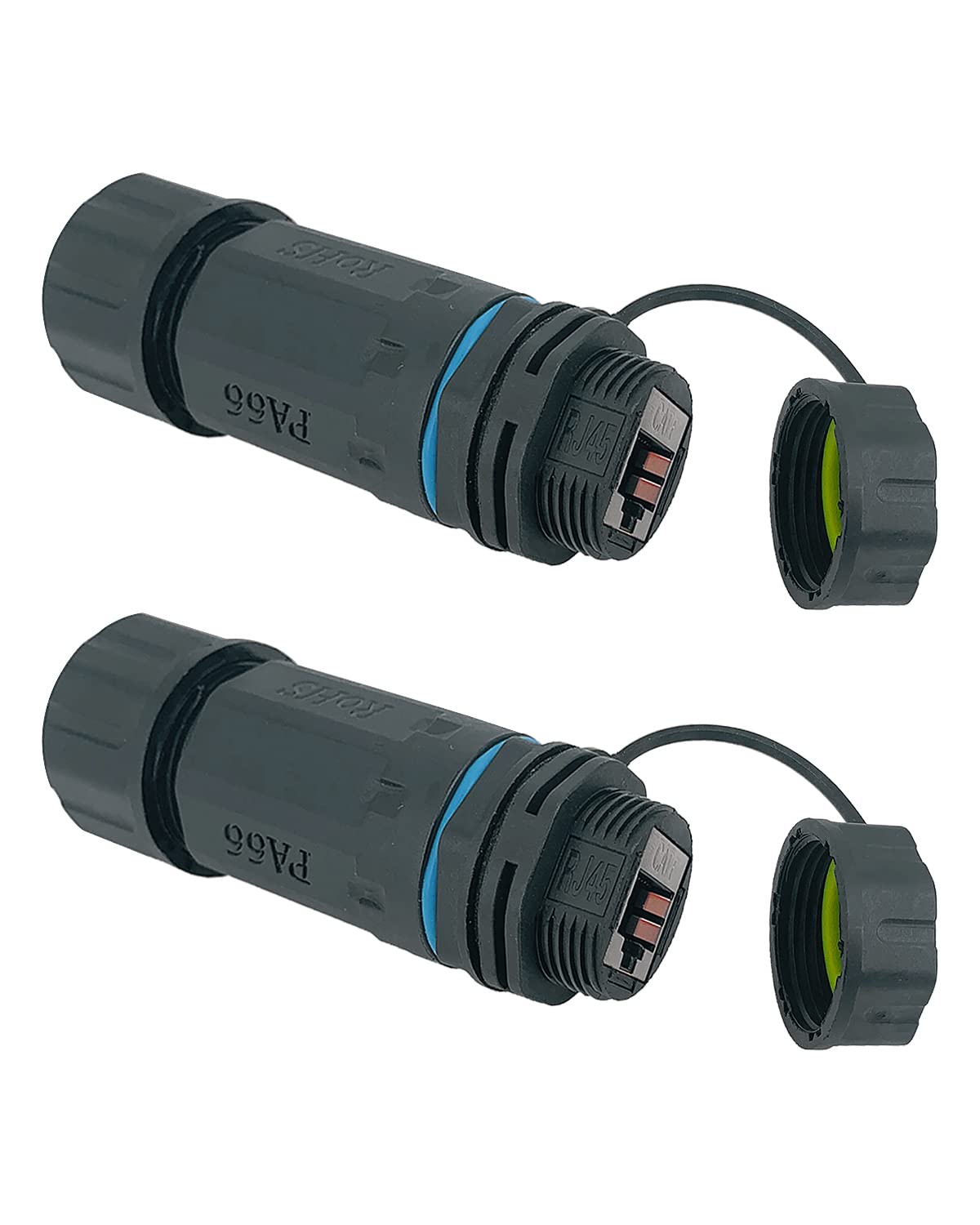 PENGLIN 2PCS Outdoor RJ45 Waterproof Connector,IP68 CAT6 Shielded ...