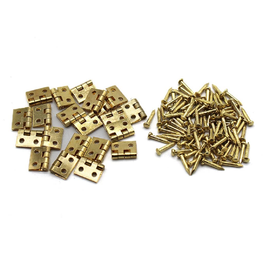 100pcs Mini Hinges Cabinet Drawer Butt 10x8mm Copper Gold Hinges with ...
