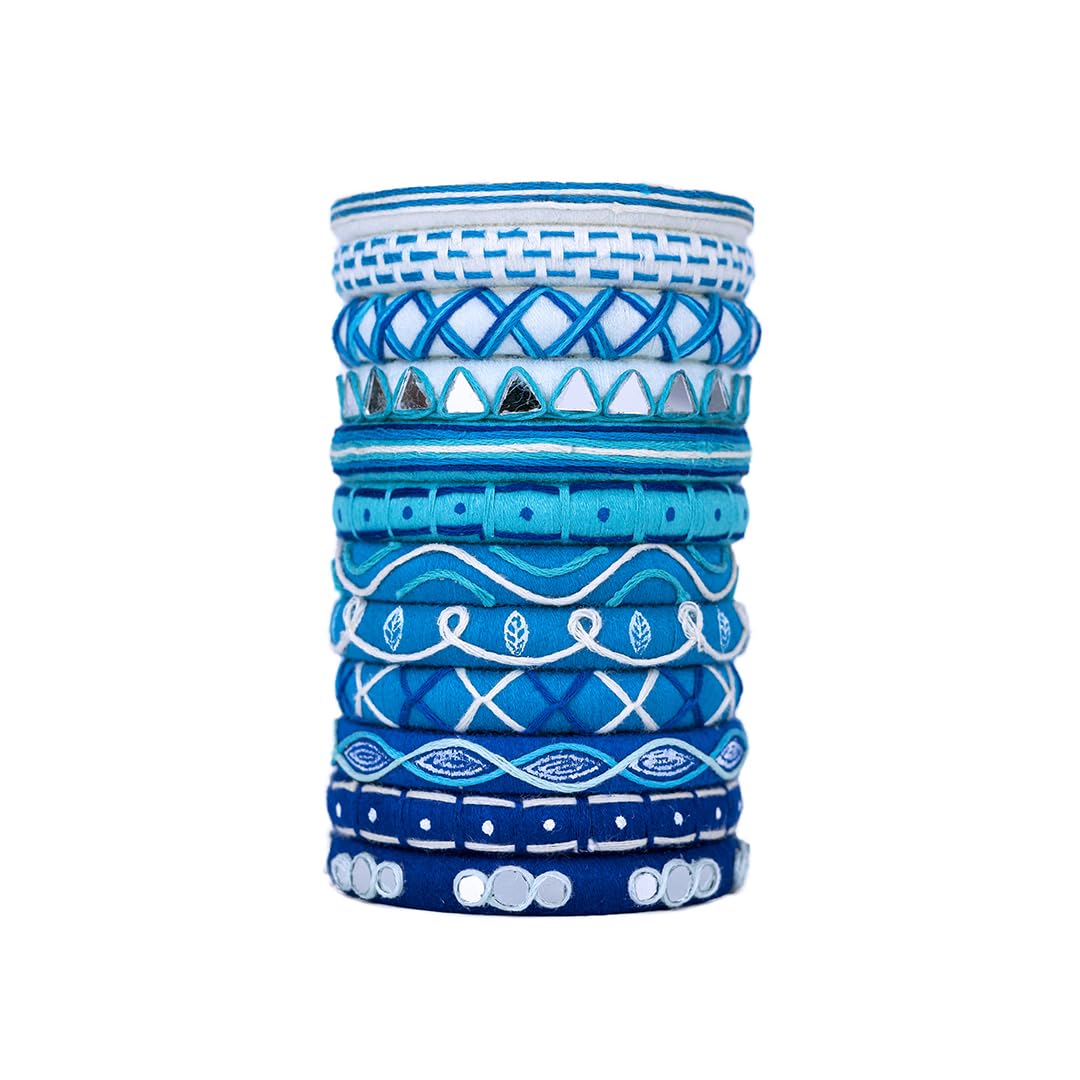 Buy TaashaCraft Nadi-D Cotton Thread Bangles Set, Handmade Cotton Dori ...