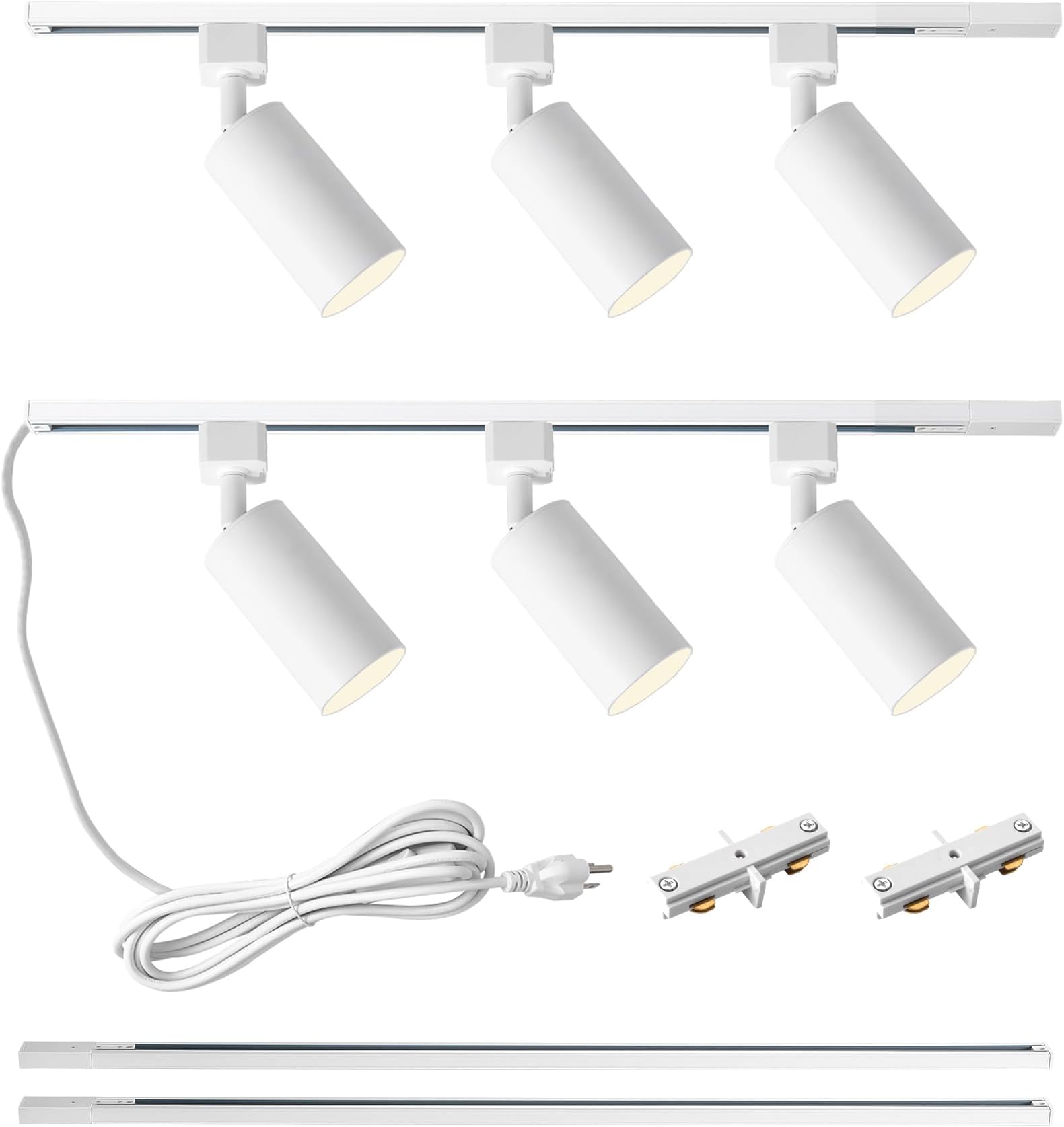 Hiiglxii Plug in Track Lighting with Power Cord, 6-Light LED Track ...
