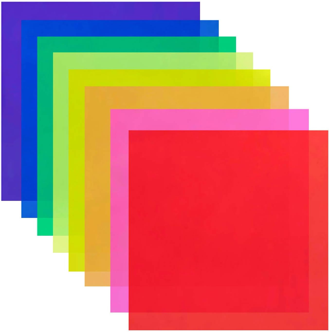Amazon.com : BANLTRE 8 Pieces 12 x 12-Inches Transparent Color ...