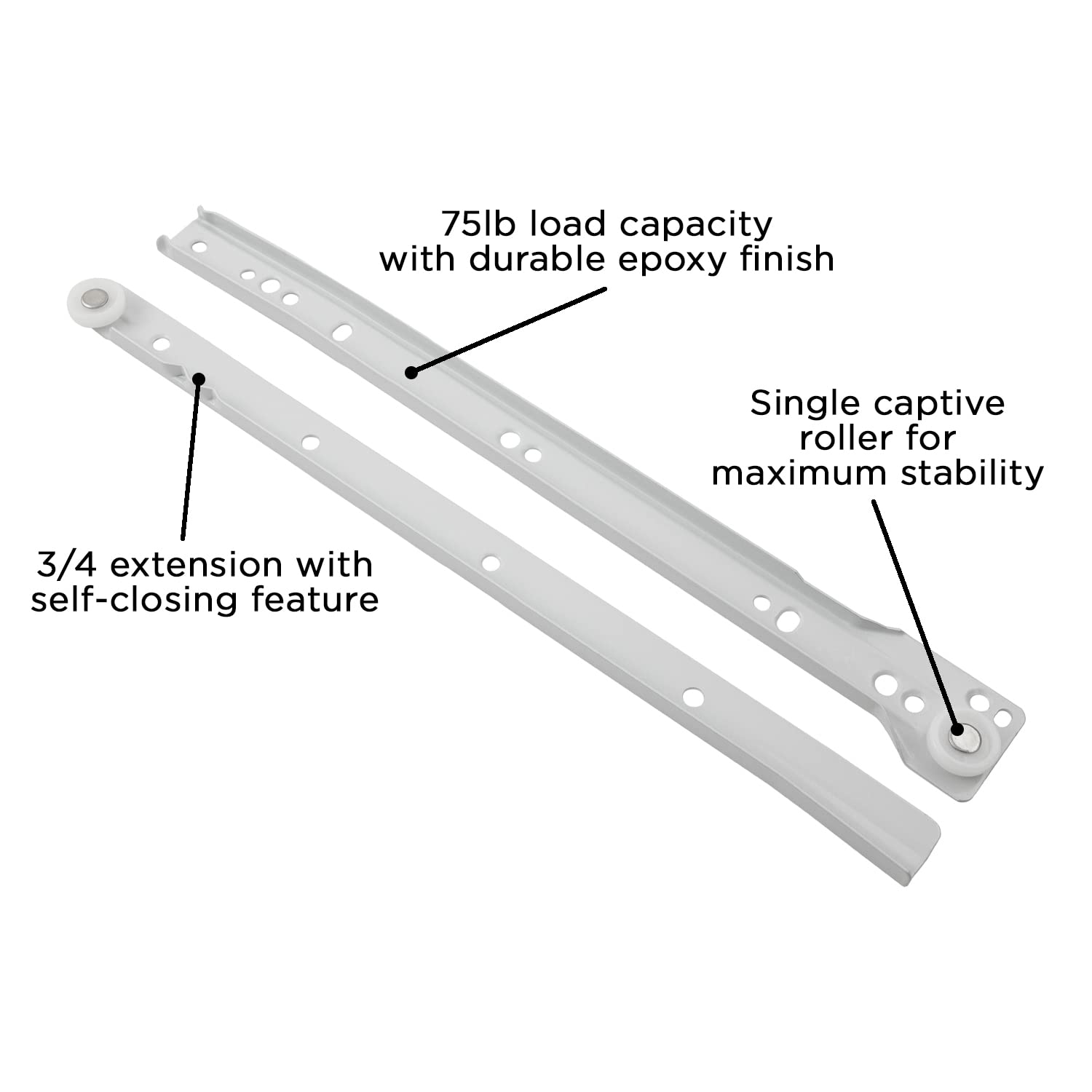 Snapklik.com : Side Mount Cabinet Drawer Slides, Heavy Duty & Soft ...