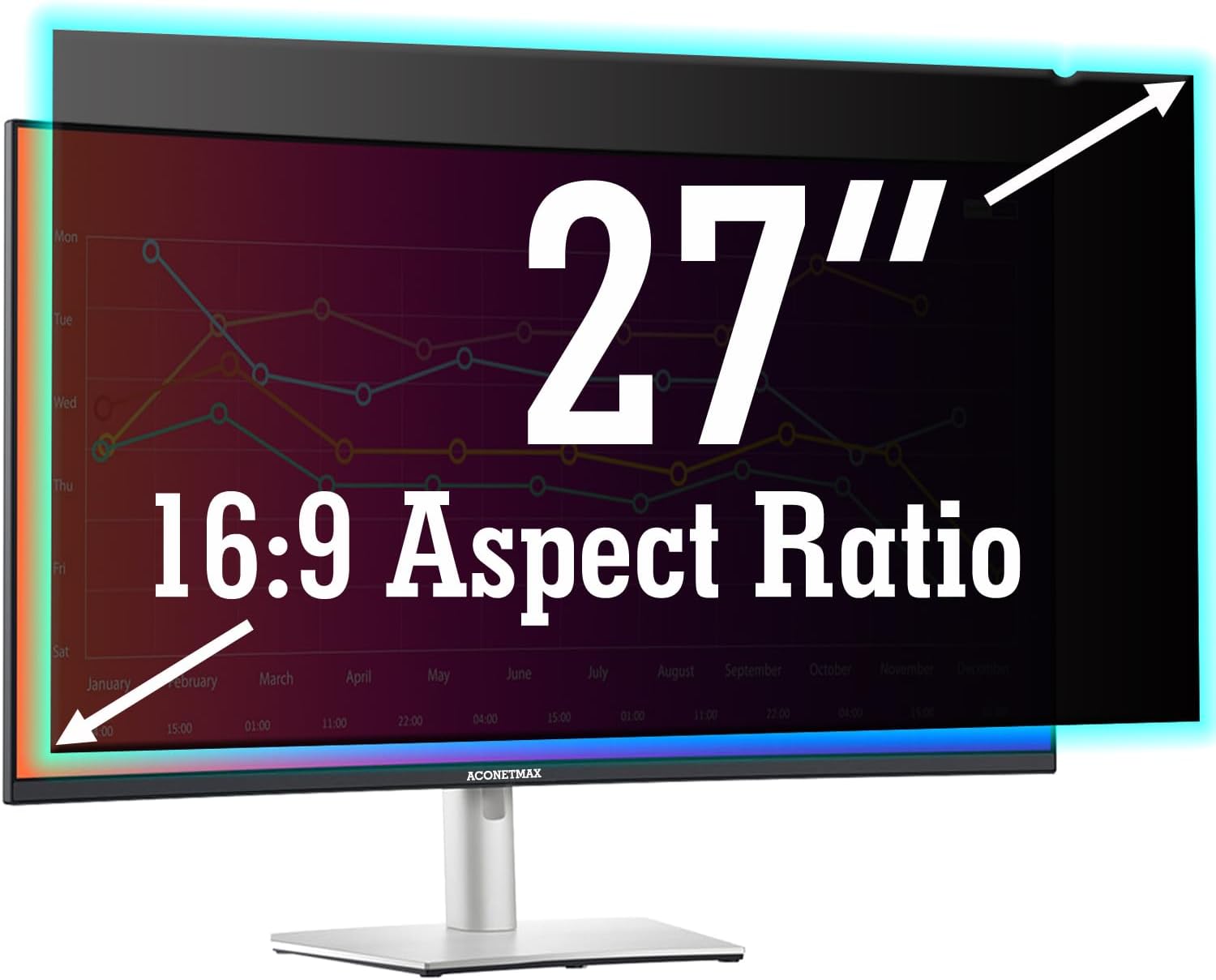 Amazon.com: ACONETMAX 27 inch Privacy Screen Filter for Computer ...