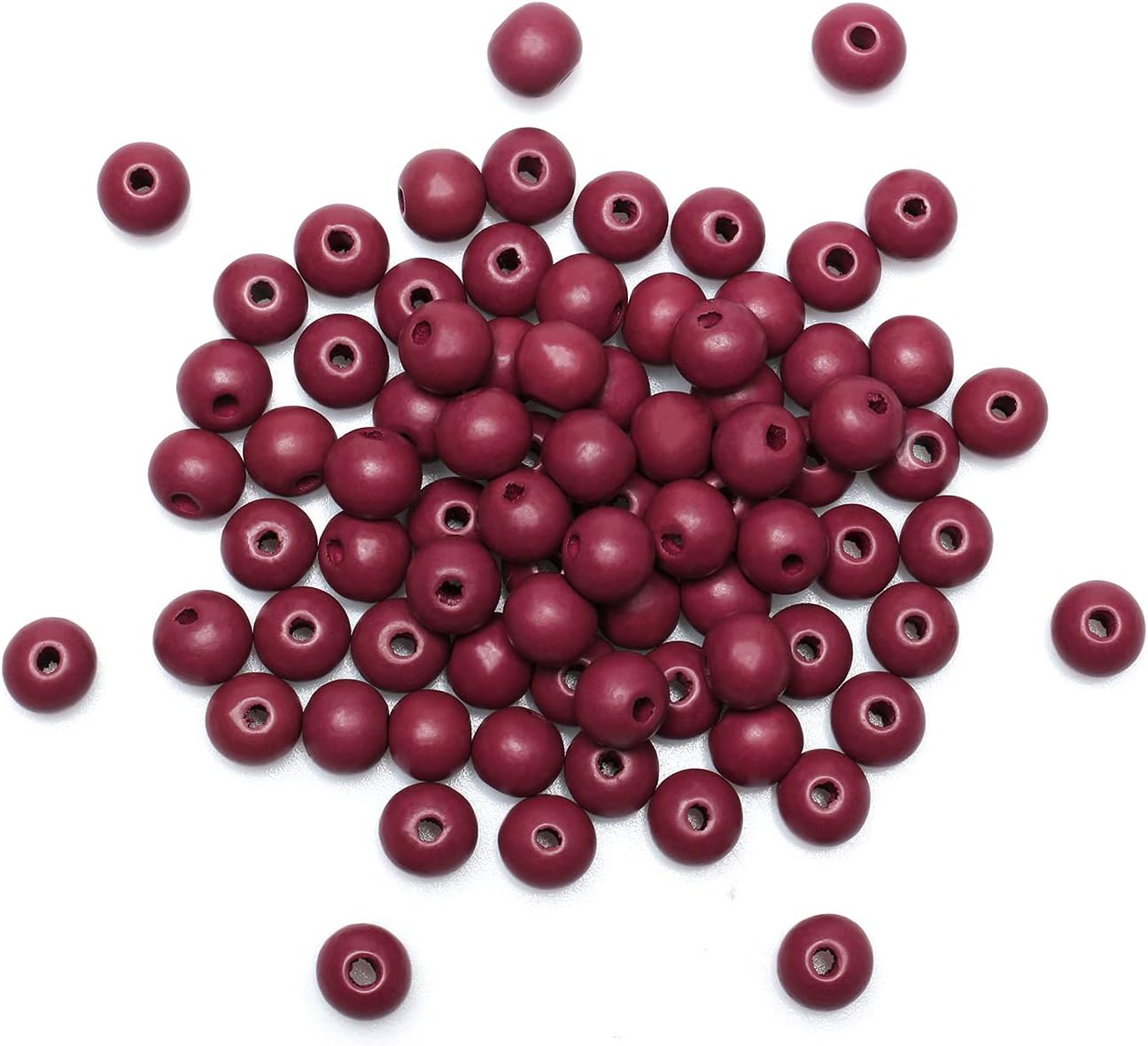 Amazon.com: 300Pcs 10mm Wood Beads Dark Red for Craft/Christmas Decor ...