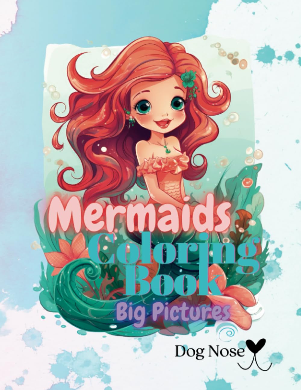 Mermaids Large Print Coloring Book For Kids: Large Print Simple Mermaid ...