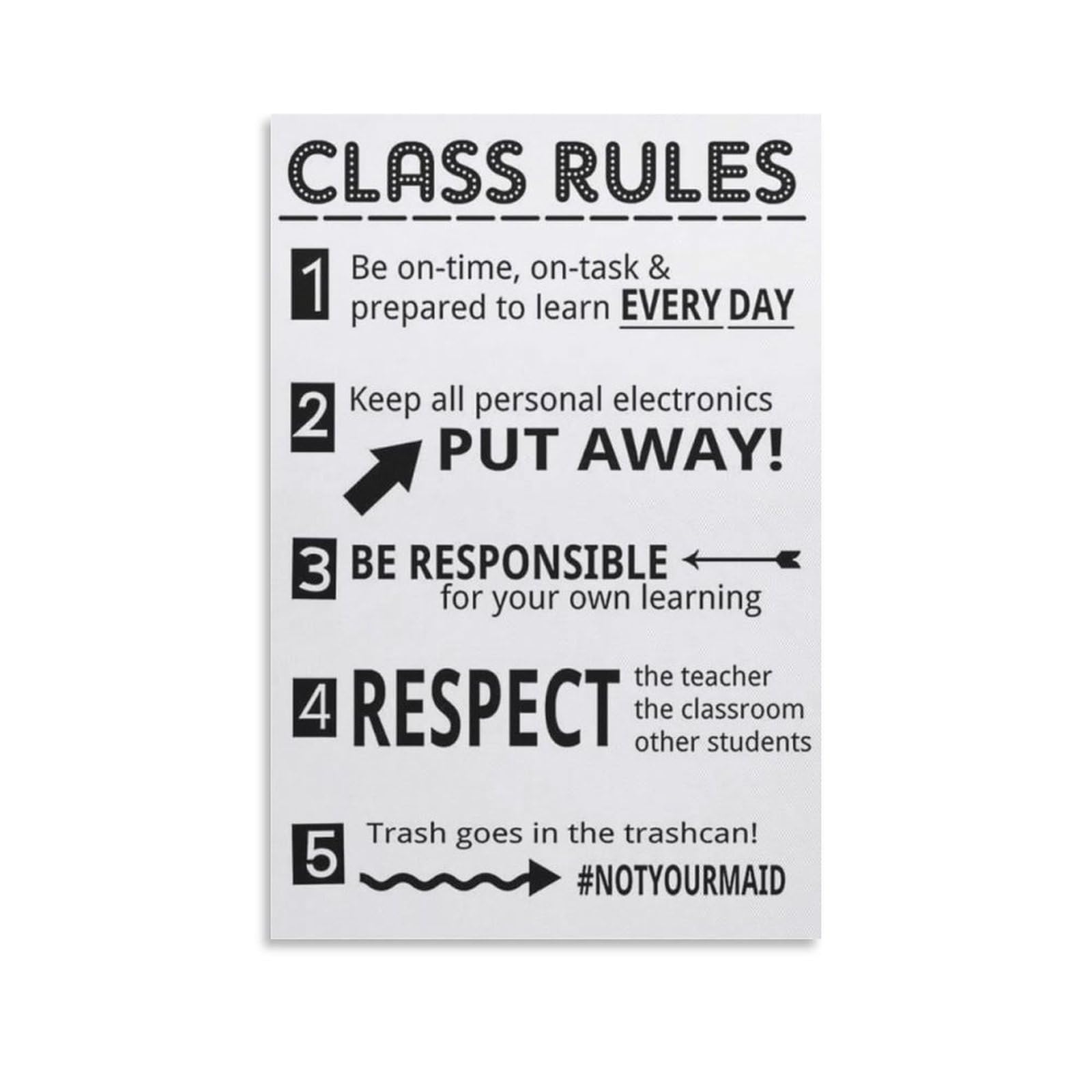 Amazon.com: Classroom Rules Art Poster Engineering Poster Class Rules ...