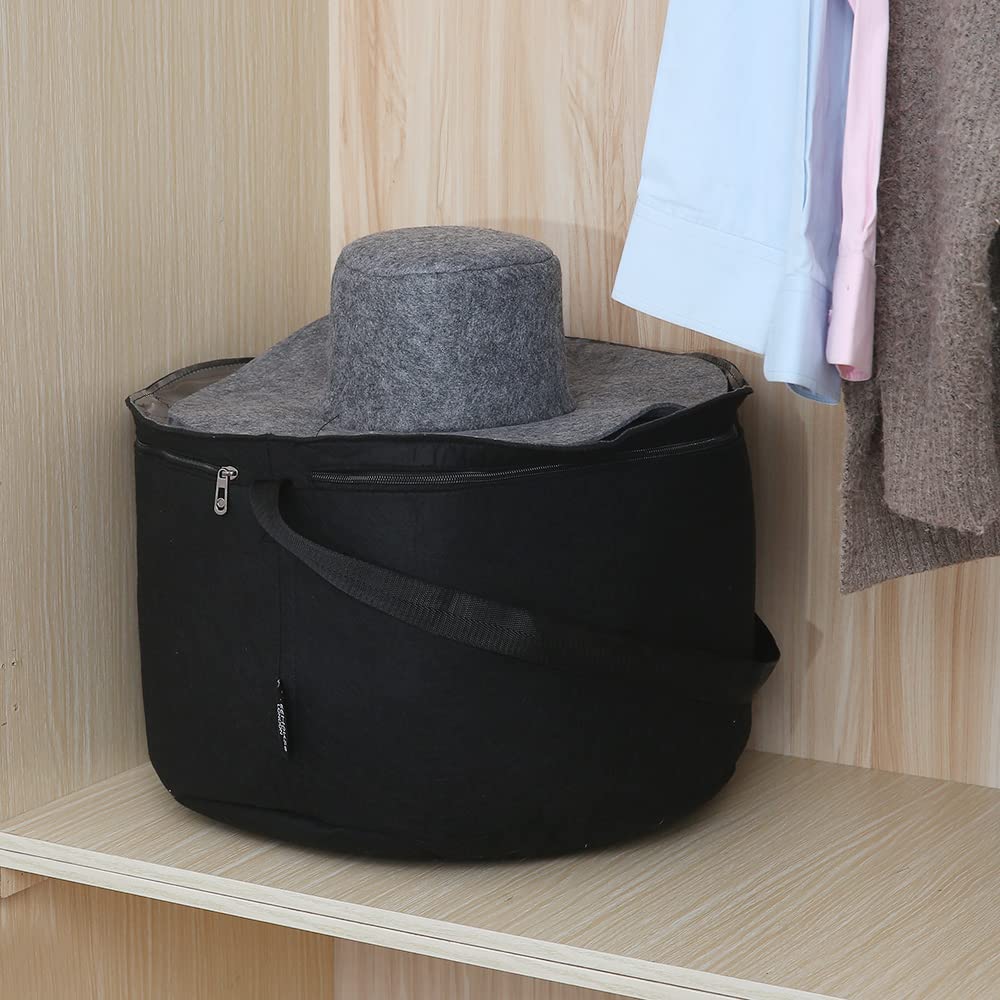 TREEHOUSE LONDON Felt Hat Storage Box | Large 18"D Collapsible Hat ...