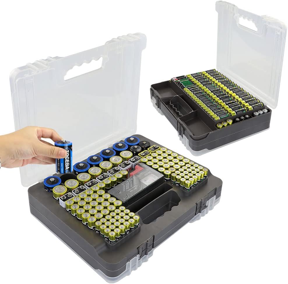 Amazon.com: Battery Organizer Storage Case with Tester, Holds 180 ...