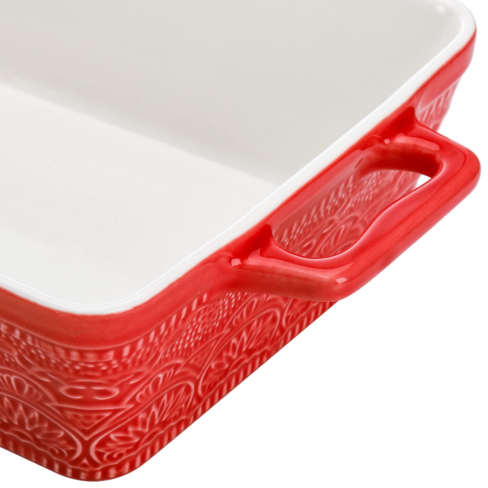 Hacaroa 3 Pack Ceramic Baking Dishes, Rectangular Bakeware with Handles ...