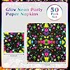 Amazon.com: Hotop 50 Pcs Glow Party Napkins Neon Birthday Rainbow ...