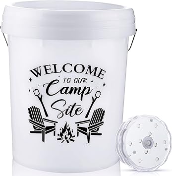 Amazon.com: Havawish 5 Gallon Light up Camping Bucket Plastic Camping ...