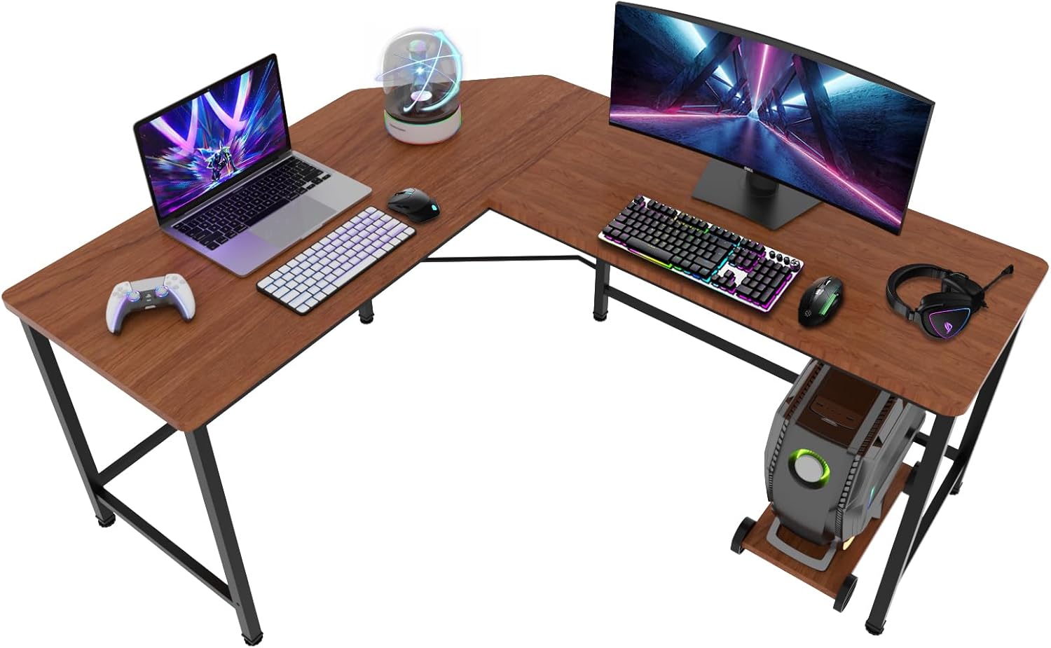 Amazon.com: Meet perfect Corner Desk L-Shape Desk Wooden Computer Desk ...