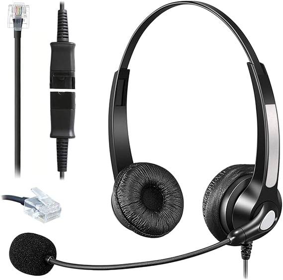 RJ45 Telefon Headset mit Mikrofon Noise Cancelling & Quick Disconnect ...