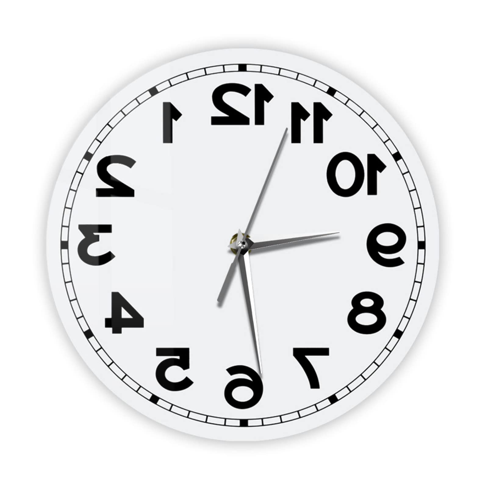 Amazon.com: OTKU 30cm Silent Wall Clock Revese Numbers Unusual Run ...