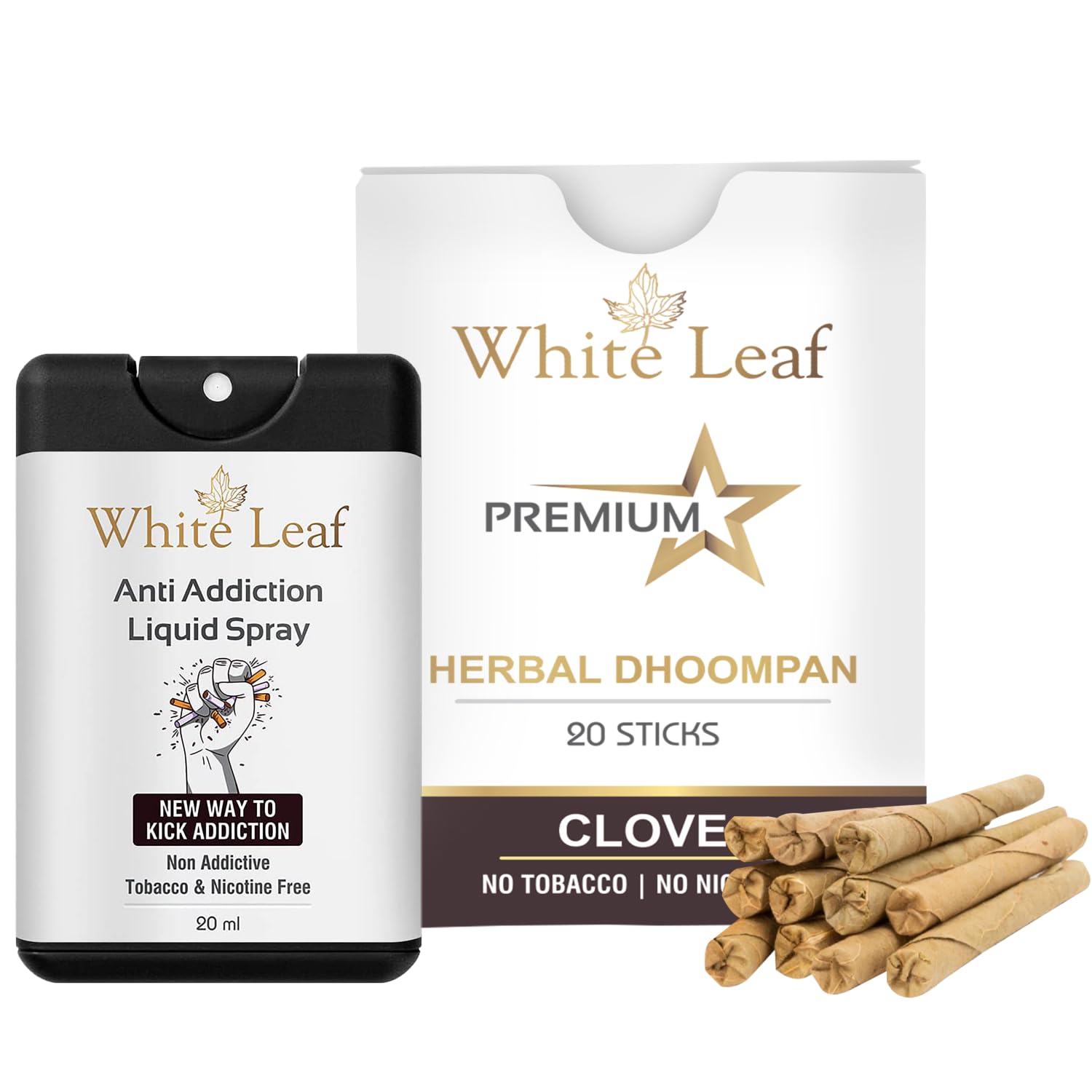 Buy White Leaf Ayurvedic & Herbal Bidi Smoke (Pack of 1 X 20 Bidi ...