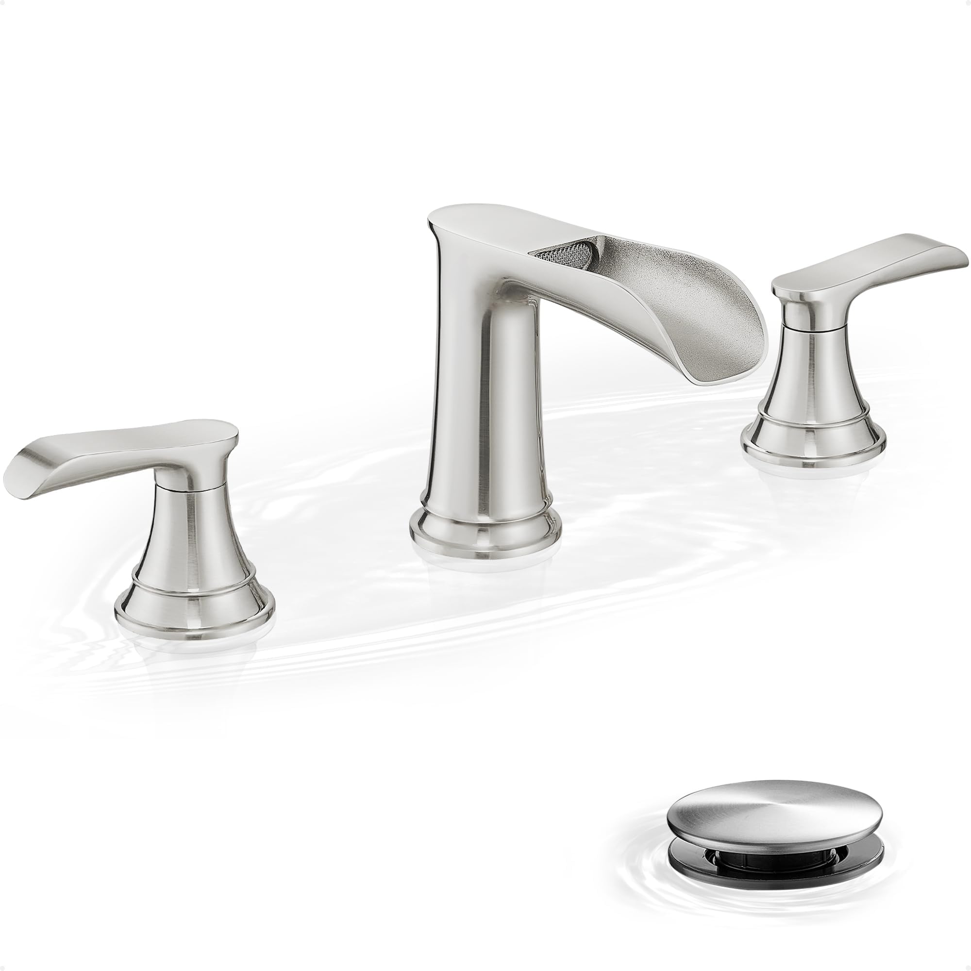 Peerless Widespread Bathroom Faucet Brushed Nickel, Bathroom Faucet 3 ...