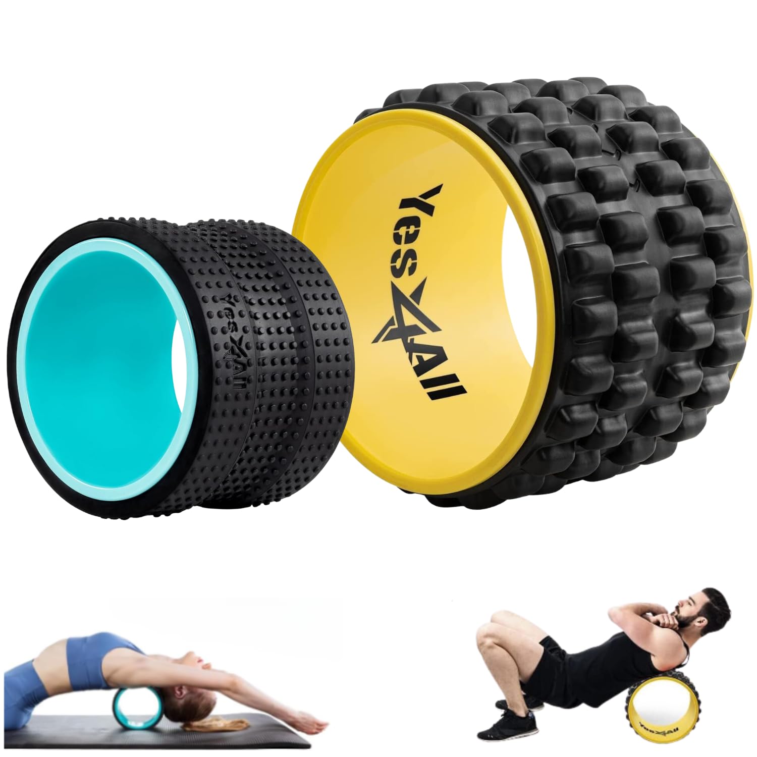 Snapklik.com : YES4ALL Combo Spinal Groove Wheel Roller